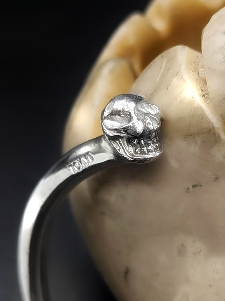 Mini 2 Skull Bangle with One side k18 Skull Custom - 8UP