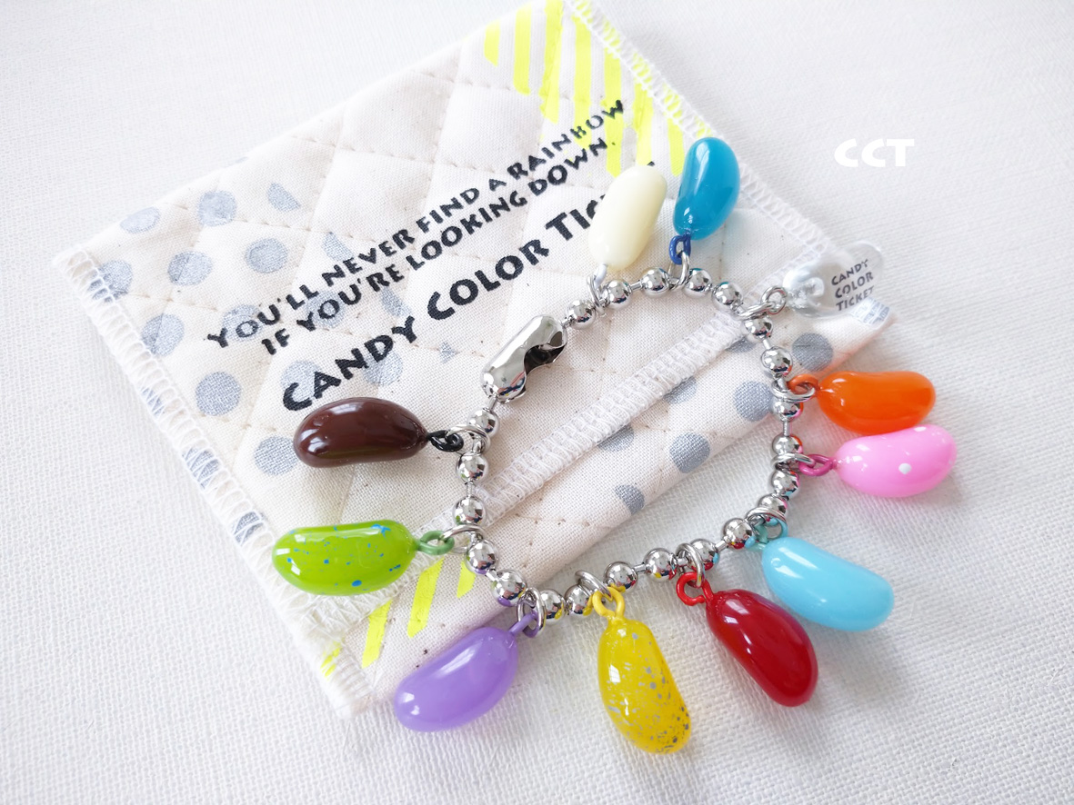 ビーンズのバッグチャーム（小袋付き） - CANDY COLOR TICKET