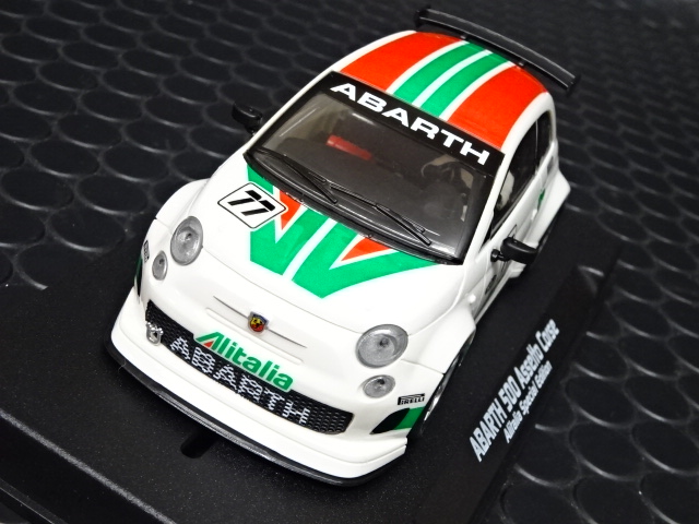 NSR 1/32 ｽﾛｯﾄｶｰ 0101 FIAT 500 ABARTH #77 "Alitalia" --white-- アリタリアカラーが ...