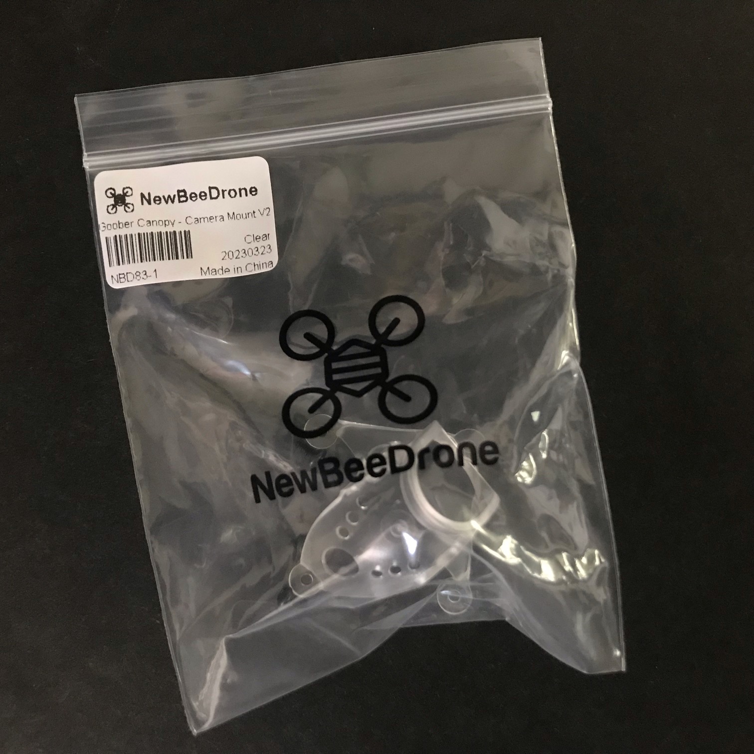 NEWBEE DRONE Goober Canopy Camera Mount V2 CLEAR - GOLD STONE PRODUCTS