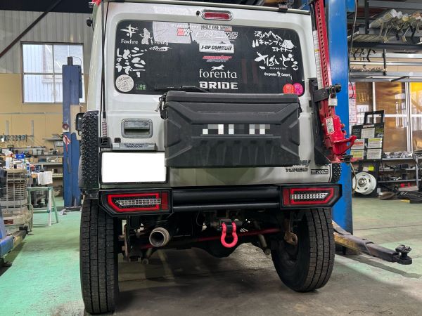 JB64/74・JC74 純正テールランプ用 リアダブルバンパー スチール製 ラプターライナーブラック塗装 【R-47】 - J-up company