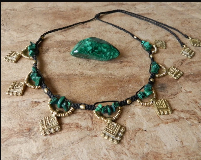 Malachite Tribal Necklace - MixEthnicJamanese