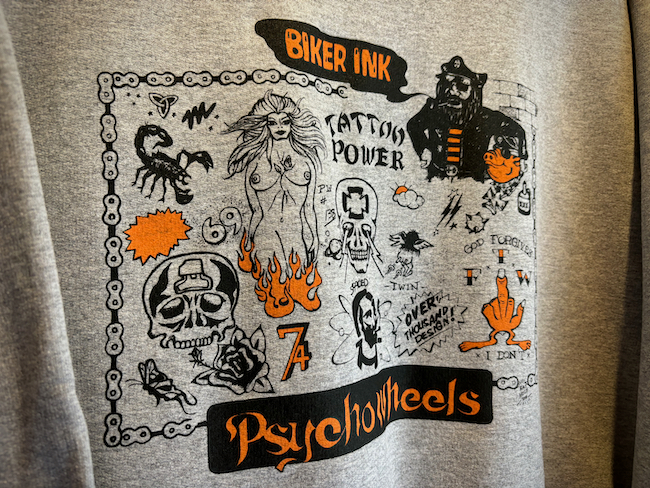 BIKER INK - CREWNECK SWEAT (H.Gray) - - THE WORLD ONLINE STORE