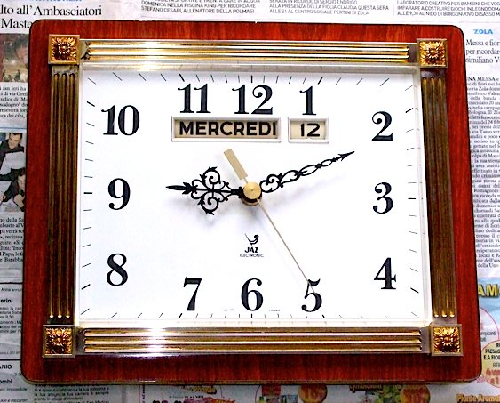 JAZ（フランス） カレンダー付ウォールクロック 1967〜75年【W047】 - れとろくろっく 時々ぃ猫