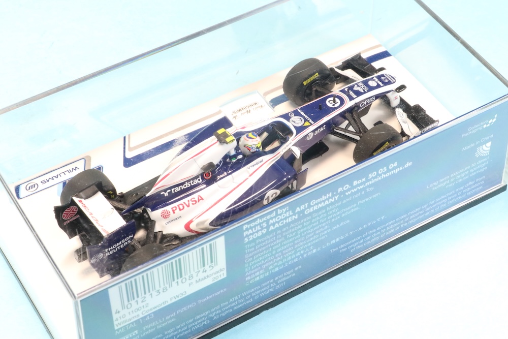 410110012 ミニチャンプス 1/43 AT＆T ウィリアムズ コスワース FW33 P.マルドナド 2011 - ミニカー キット ...