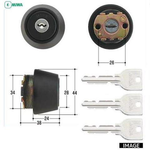 美和ロック U9 TE24.CY DT28～36 仕上 BK キー3本付属 - ロックス 美和ロック社製品通信販売 一般錠Ver.