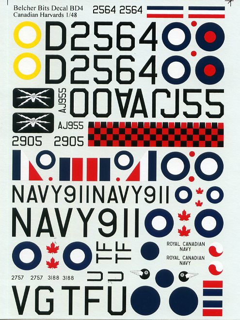 Belcher Bits Decal BD4 1/48 カナディアン ハーバードMk.Ⅱ - ホビーショップ ウイングレット