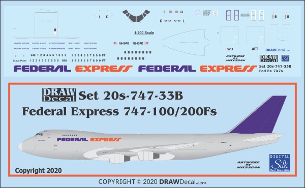 DRAW 20-747-33B 1/200 FeDx 747-200s ハイブリッドスキーム - ホビーショップ ウイングレット
