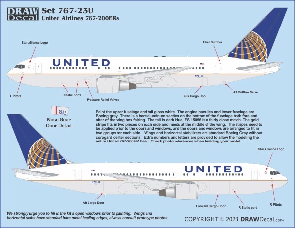 DRAW 20-767-23U 1/200 ユナイテッド航空 ボ－イング767-200’s - ホビーショップ ウイングレット