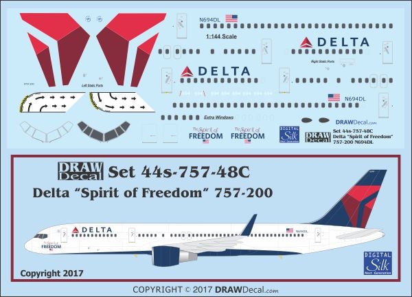 DRAW 44-757-48C 1/144 デルタ航空”Spirit of Freedom”757-200 N694DL - ホビーショップ ...