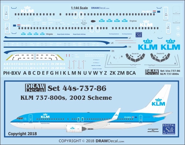 DRAW 44-737-86 1/144 KLM 2002 Colors ボ－イング737-800s ＜ご予約＞ - ホビーショップ ウイングレット
