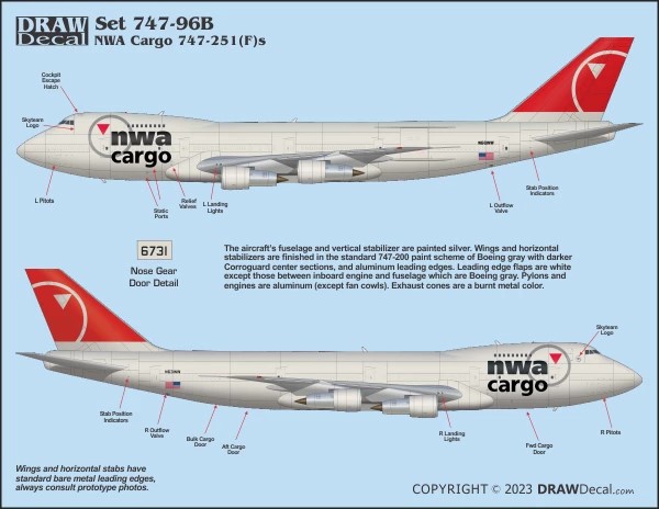 DRAW 20-747-96B 1/200 NWA Cargo 747-200（F）s - ホビーショップ ウイングレット