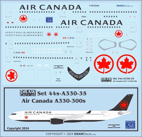 DRAW44-A330-35 1/144 Air Canada 2017 Scheme A330 ＜ご予約＞ - ホビーショップ ウイングレット