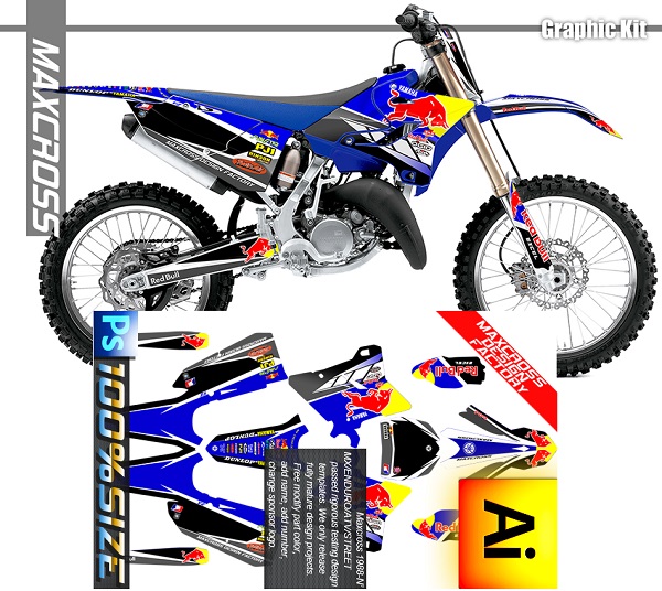 YZ125 YZ250 2015 -N RED BULL グラフィック,ステッカー,デカール, MAXCROSS max ...